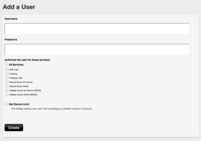How to create a user for the CodeREADr mobile app
