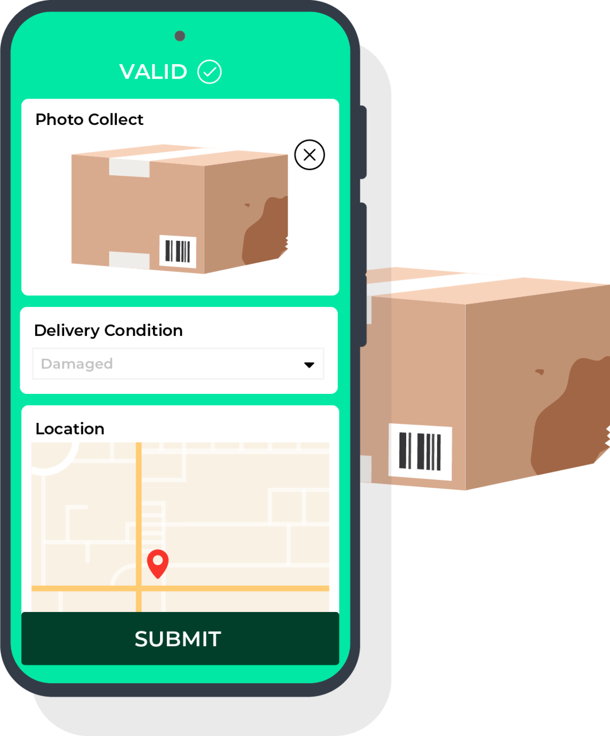 Data collection using forms, GPS or pictures after scanning