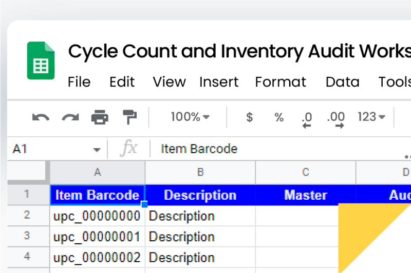 Google Sheets Extension for Cycle Counts and Inventory Audits
