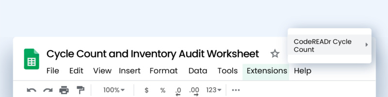 Google Sheets Extension for Cycle Counts and Inventory Audits