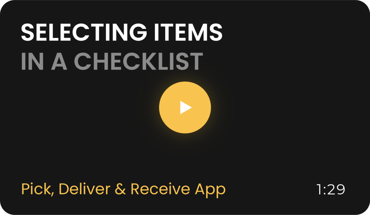 App to Pick, Deliver, and Receive Orders by Scanning Barcodes